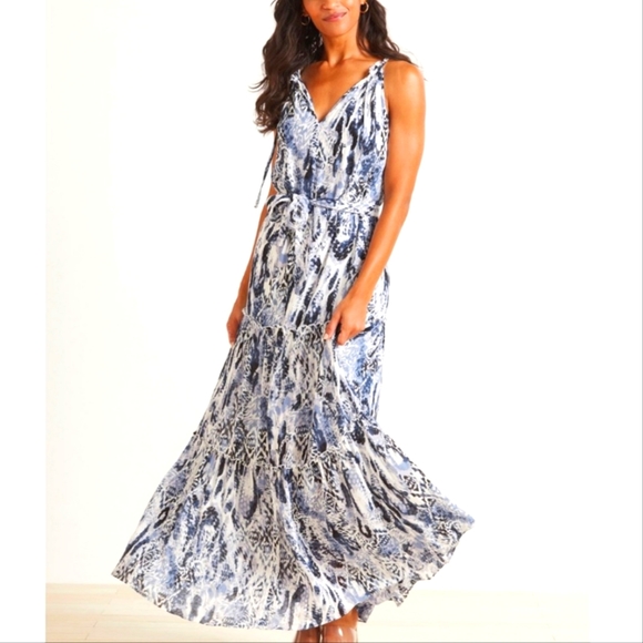 Roan+Ryan | Dresses | Roan Ryan Naomi Tiered Halter Dress With Ties Sz ...